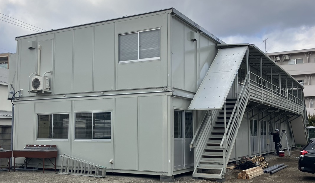 三協フロンテア㈱ ユニットハウスCT-72J 納入・施工／M建設様 研修施設の現場事務所 – 大竹建機産業株式会社｜名古屋の建機・資材・非常用電源・発電機販売